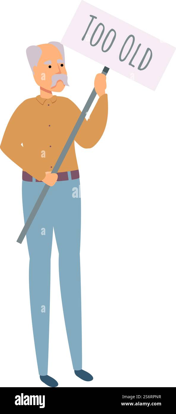 Ageism protest icon cartoon vector. Age discrimination. Social equality ...