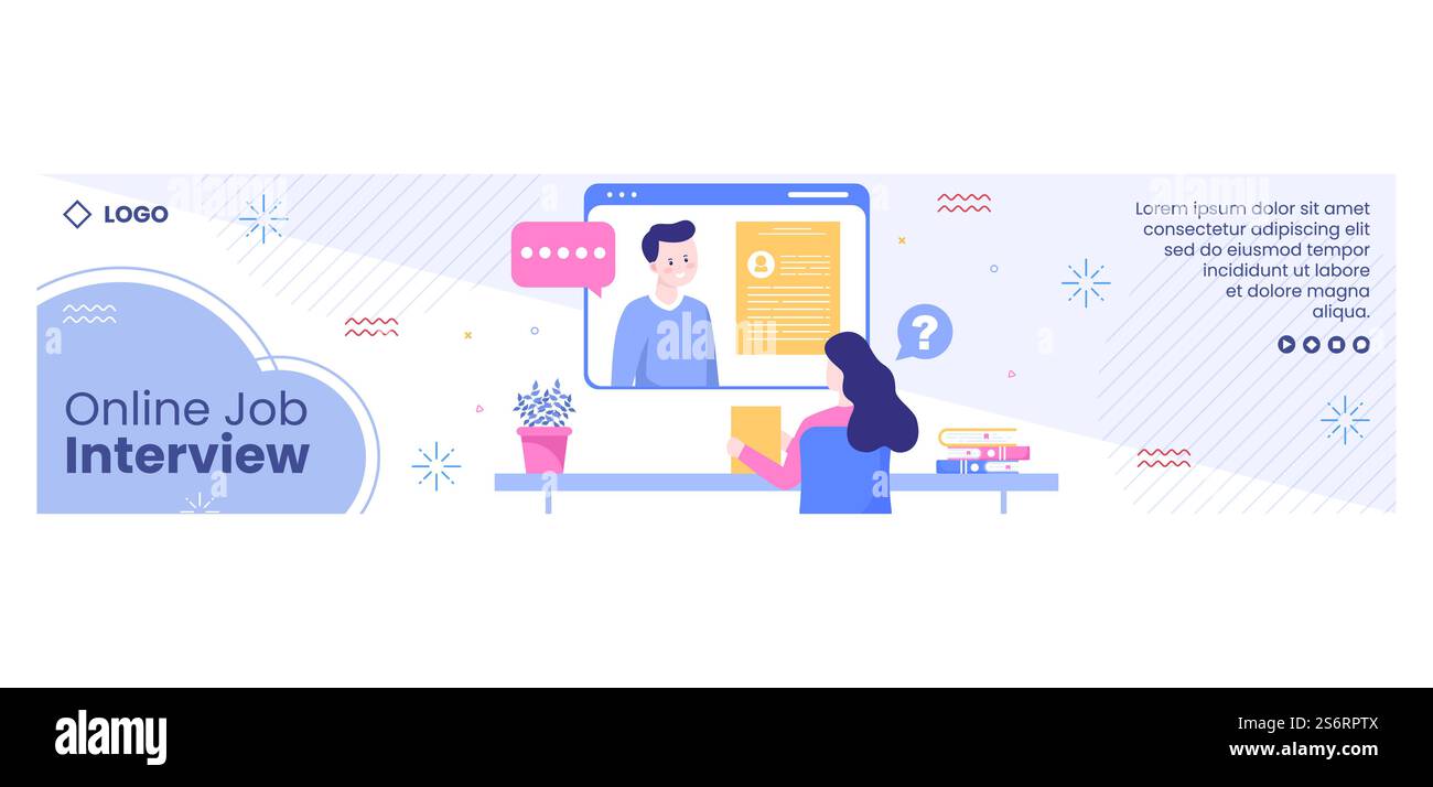 Job Interview Meeting and Candidate of Employment or Hiring Banner ...