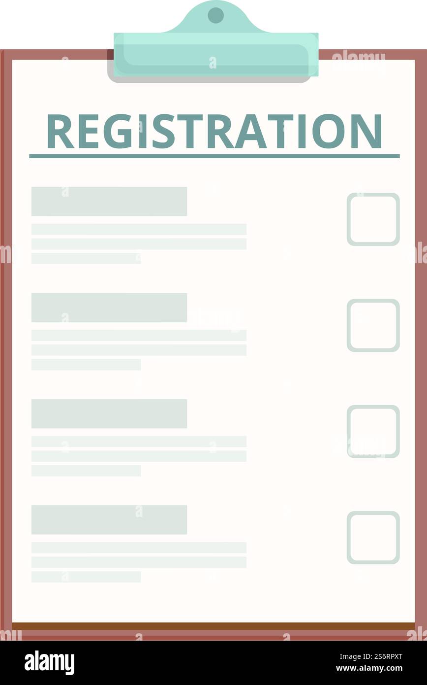 Clipboard register icon cartoon vector. User form. People registration ...