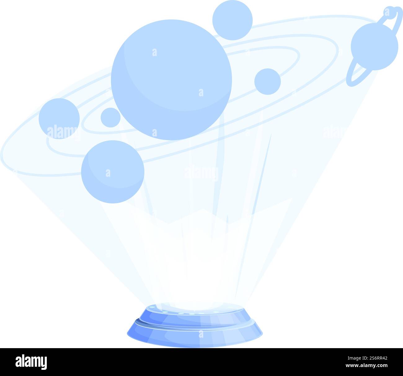 Solar system hologram icon cartoon vector. Space future. Augmented ...