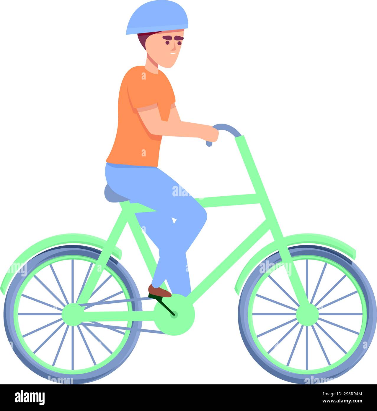 Child wearing helmet on bicycle icon cartoon vector. Children bike ...