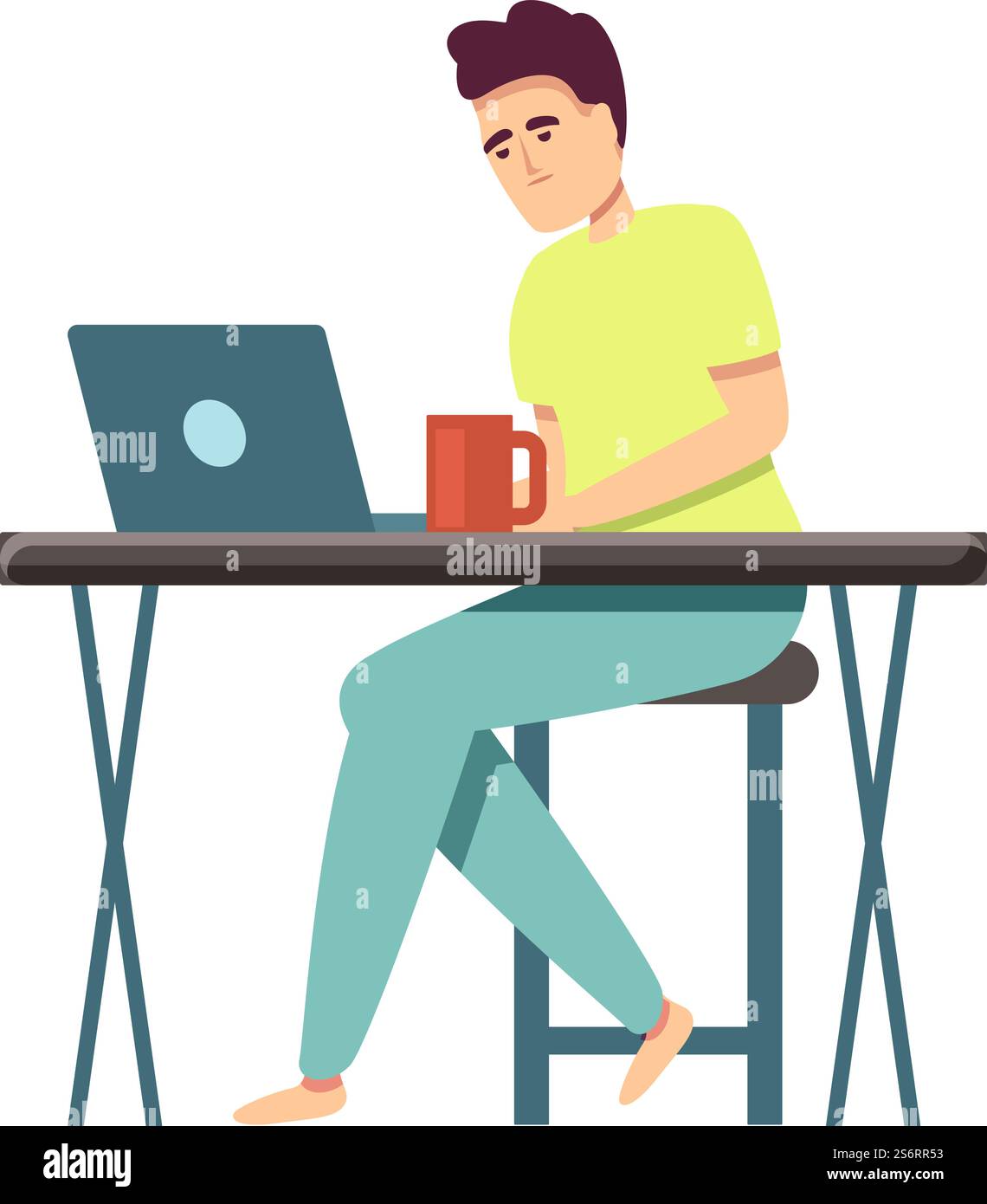 Working late icon cartoon vector. Office work. Workaholic man. Working ...