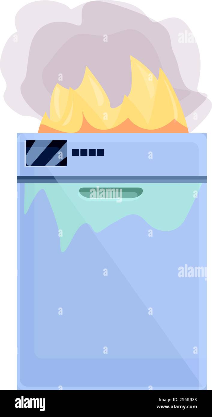 Heating dishwasher icon cartoon vector. Plumber service. Repair ...