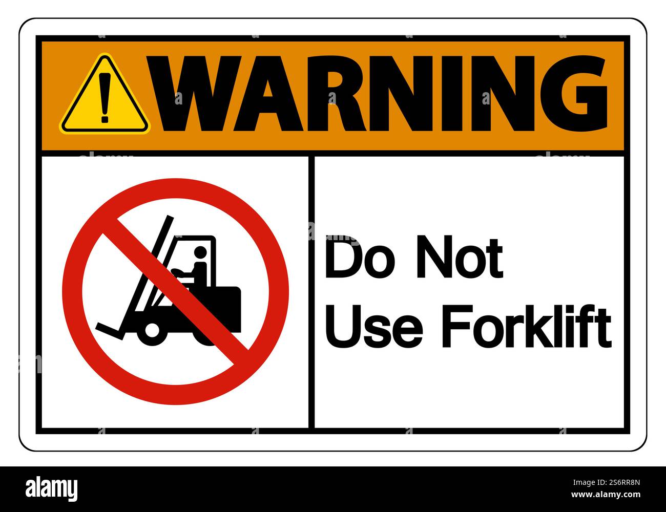 Warning Do Not Use Forklift Sign On White Background Stock Vector Image ...
