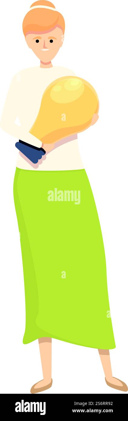 Realization idea icon cartoon vector. Smart solution. Creative brain ...