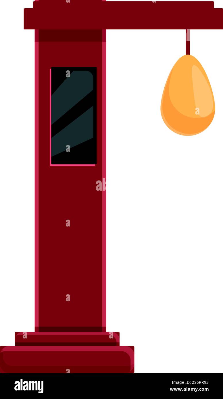 Power test game icon cartoon vector. Strenght hammer. Carnival striker ...