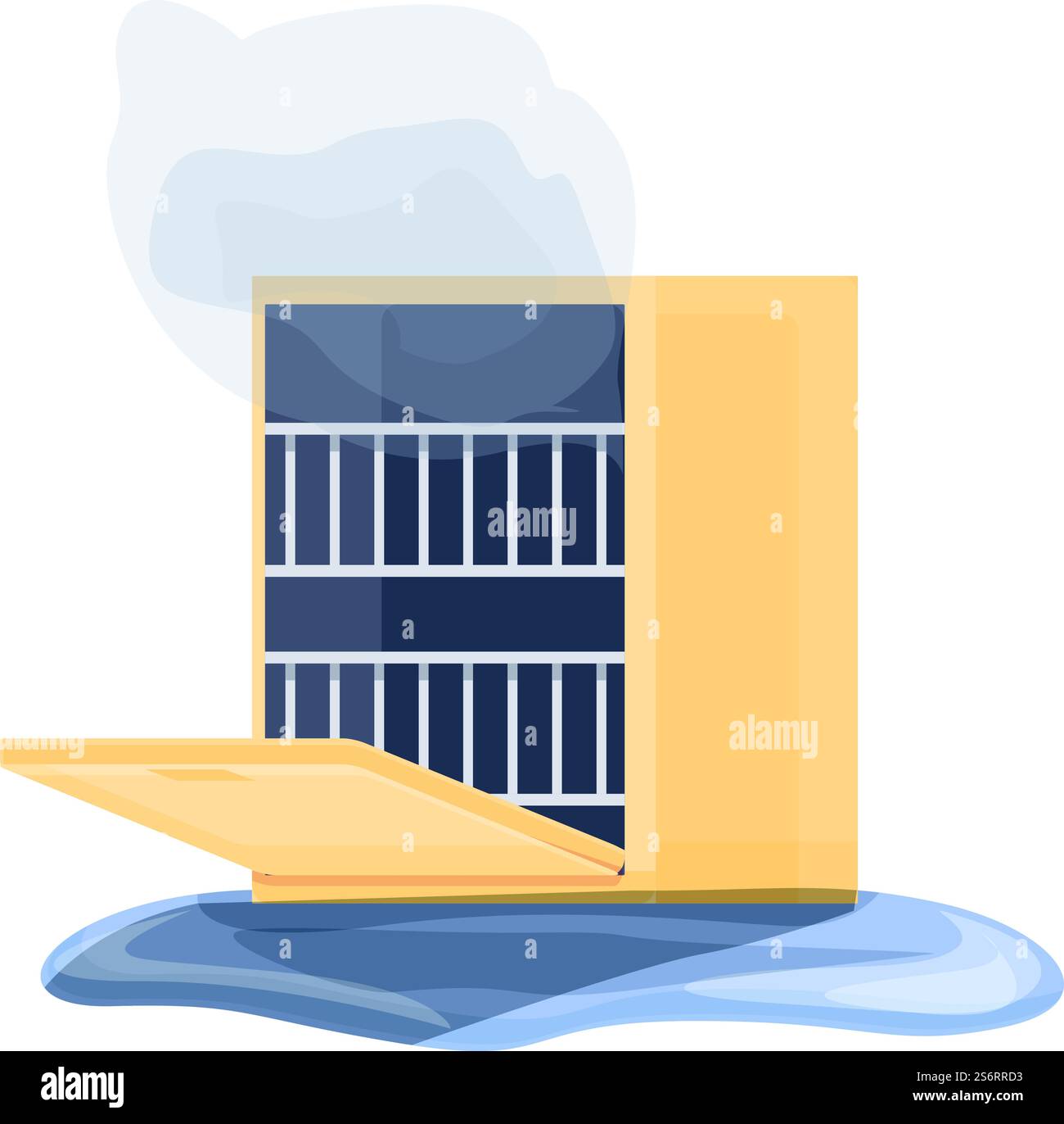 Damage dishwasher icon cartoon vector. Broken machine. Home appliance ...