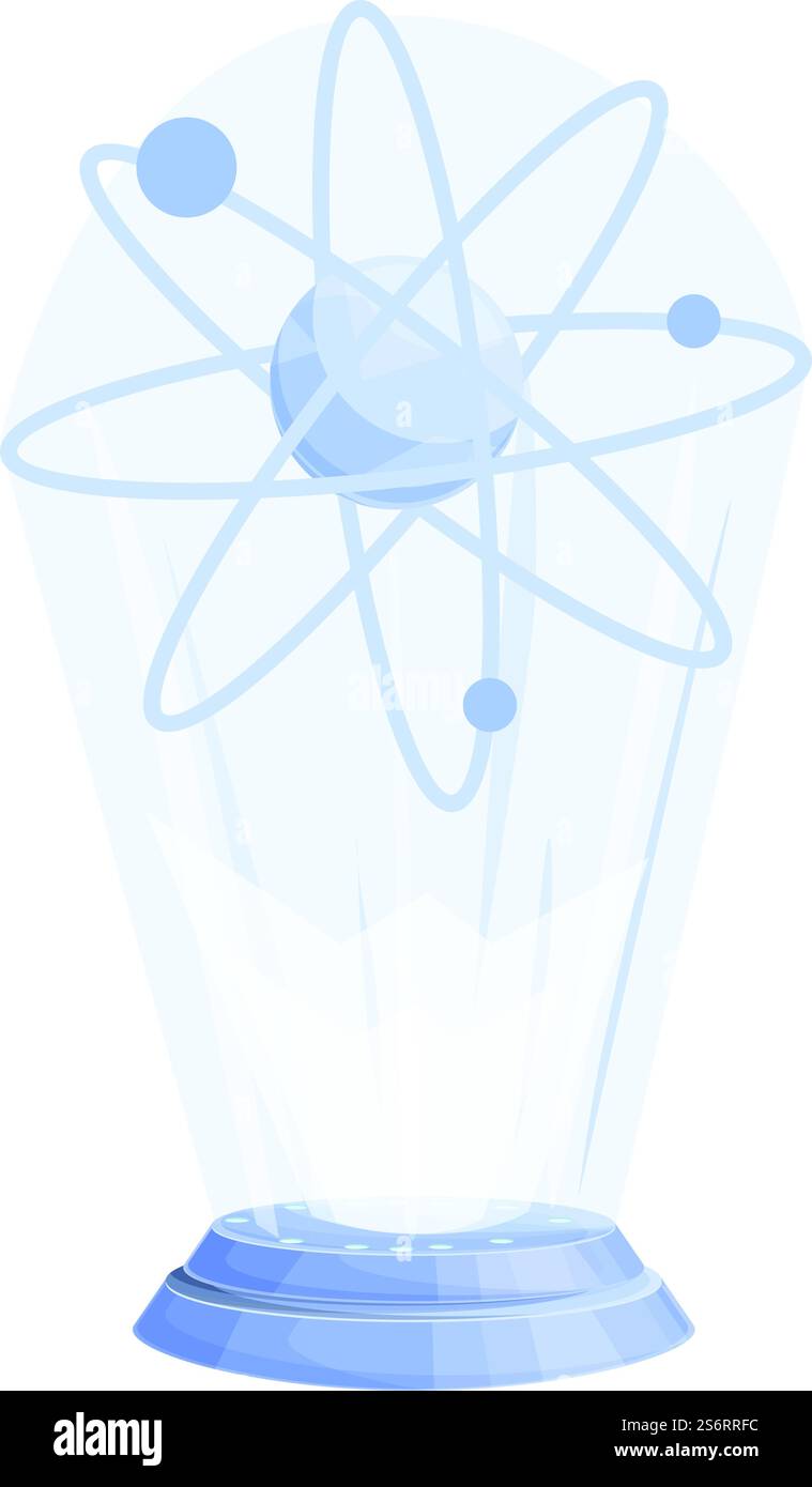 Atom hologram icon cartoon vector. Digital chemistry. Science ...