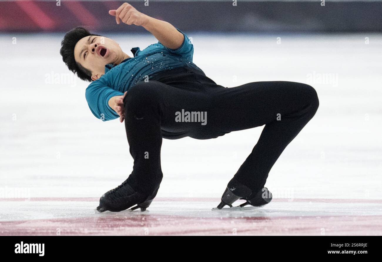 Brian Chiem performs his short program in the men's competition at the ...