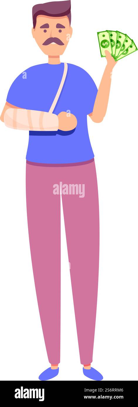 Health insurance icon cartoon vector. Medical care. Patient with money ...