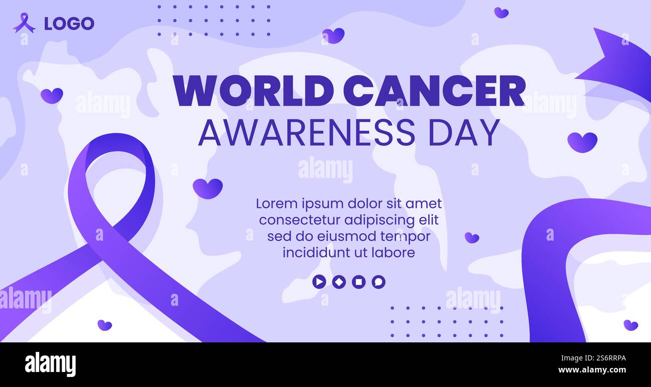 World Cancer Day Post Template Flat Design Health care Illustration ...