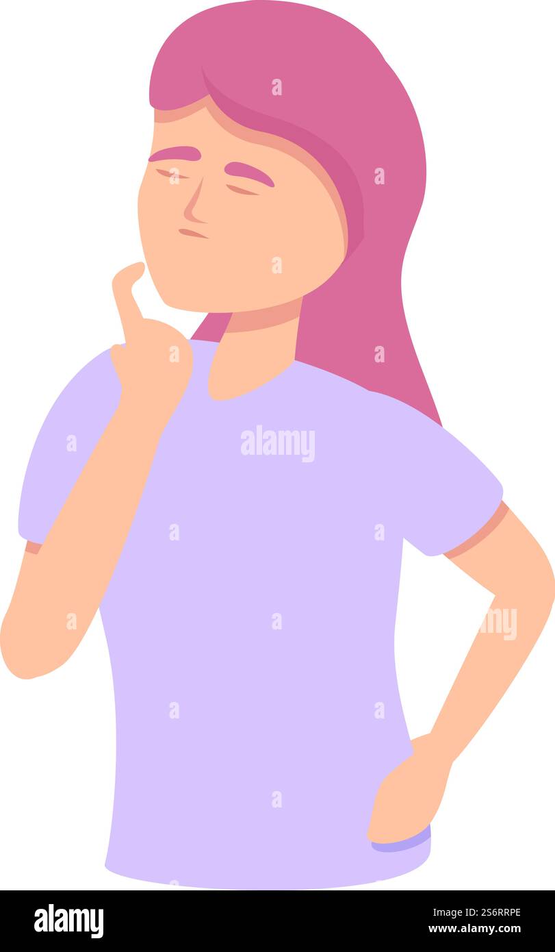 Girl thinking memory icon cartoon vector. Woman dementia. Disease care ...