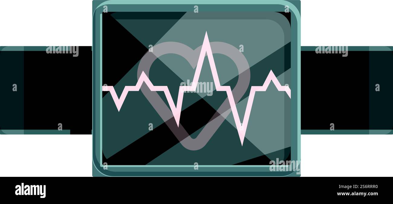 Smartwatch heart rate icon cartoon vector. Fitness watch. Wearable ...