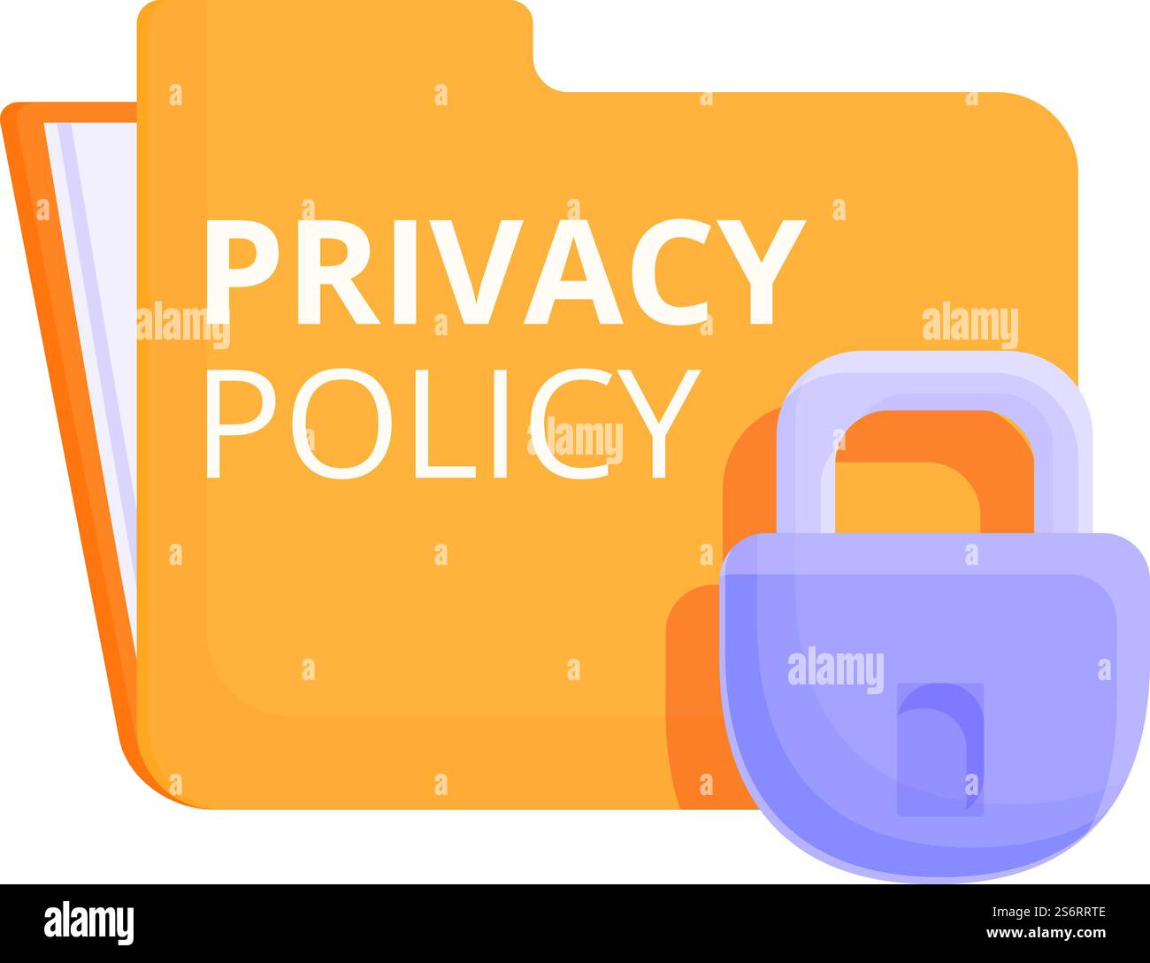 Private online folder icon cartoon vector. Privacy policy. Data ...