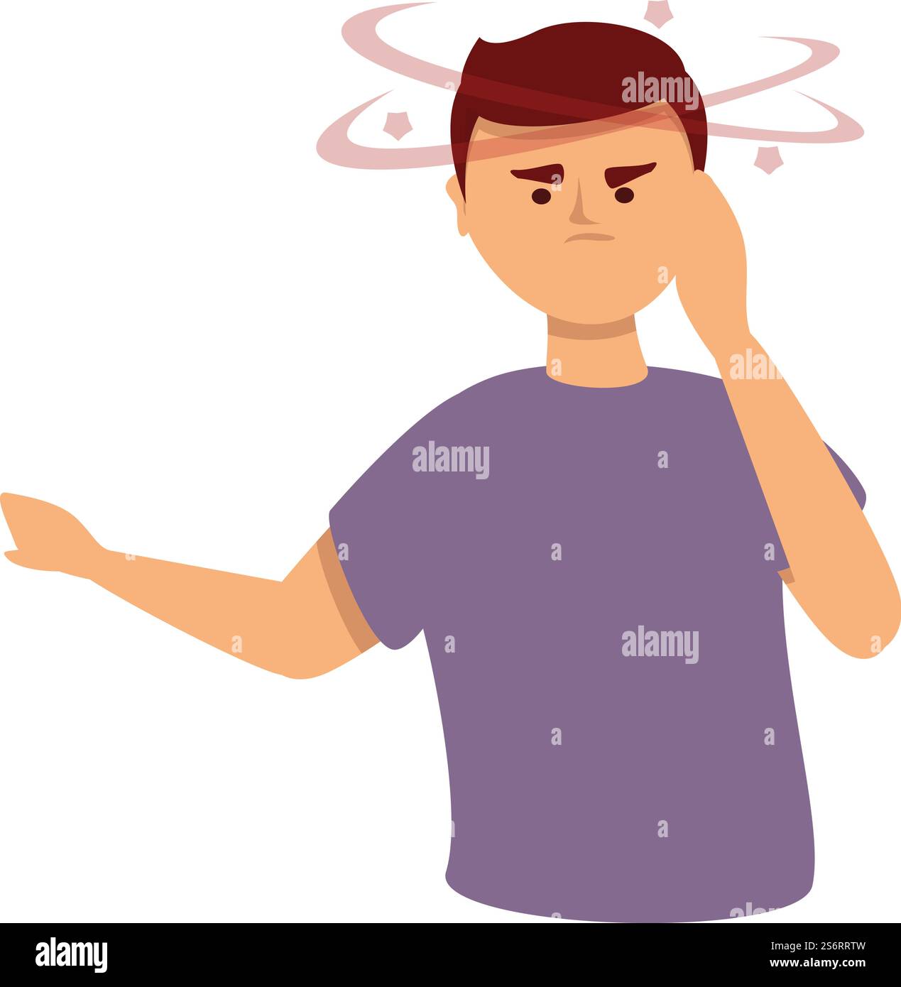 Dizziness icon cartoon vector. Brain sick. Flu pain. Dizziness icon ...