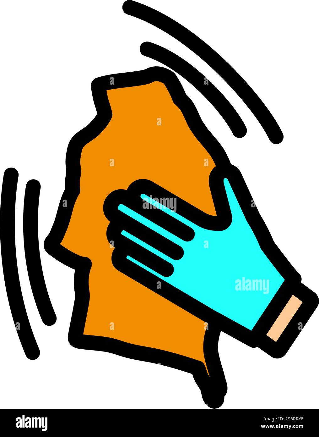 Wet Cleaning Icon. Editable Bold Outline With Color Fill Design. Vector ...