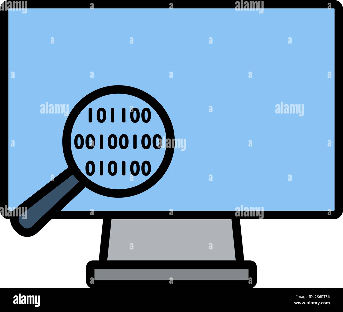 Data Analysing Icon. Bold outline design with editable stroke width. Vector Illustration Stock ...