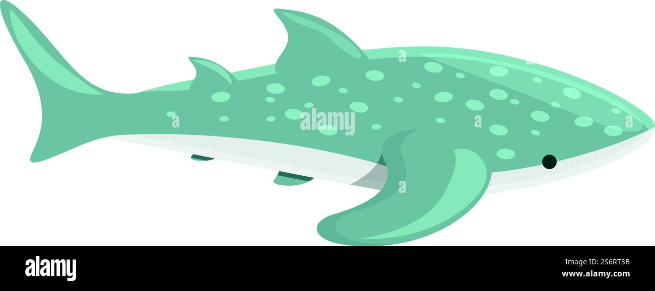 Largest whale shark icon cartoon vector. Sea fish. Reef species ...