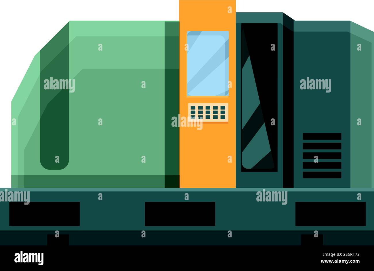 Cnc lathe equipment icon cartoon vector. Machine factory. Industry tool. Cnc lathe equipment ...