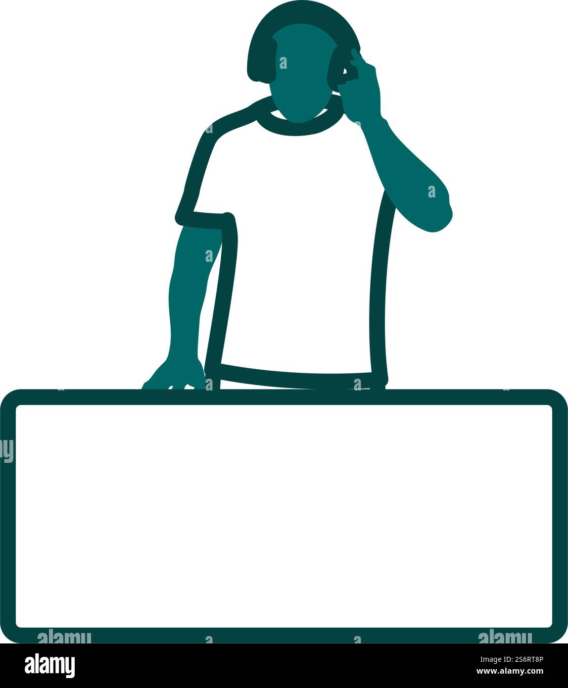 DJ Icon. Editable Bold Outline With Color Fill Design. Vector ...