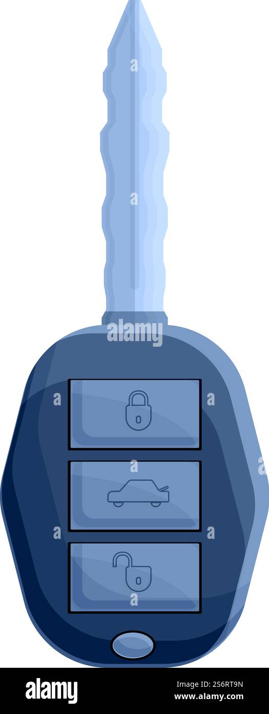 Wireless car alarm key icon cartoon vector. Lock control. Remote system ...