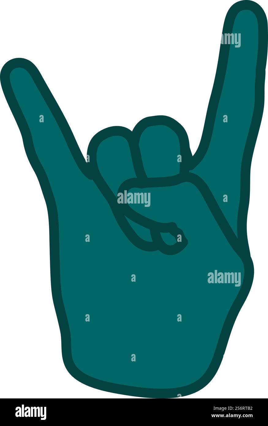 Rock Hand Icon. Editable Bold Outline With Color Fill Design. Vector ...