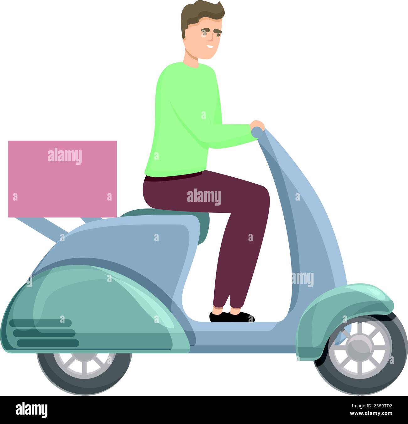 Courier bike icon cartoon vector. Delivery man. Food box. Courier bike ...