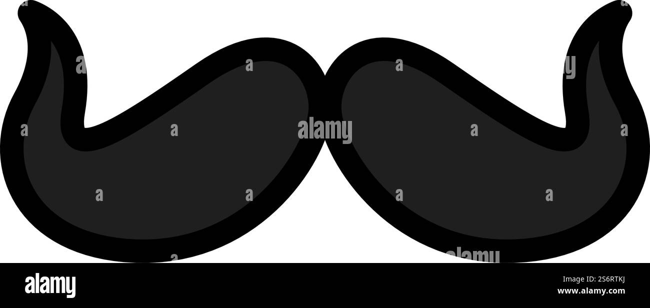 Poirot Mustache Icon. Editable Bold Outline With Color Fill Design ...