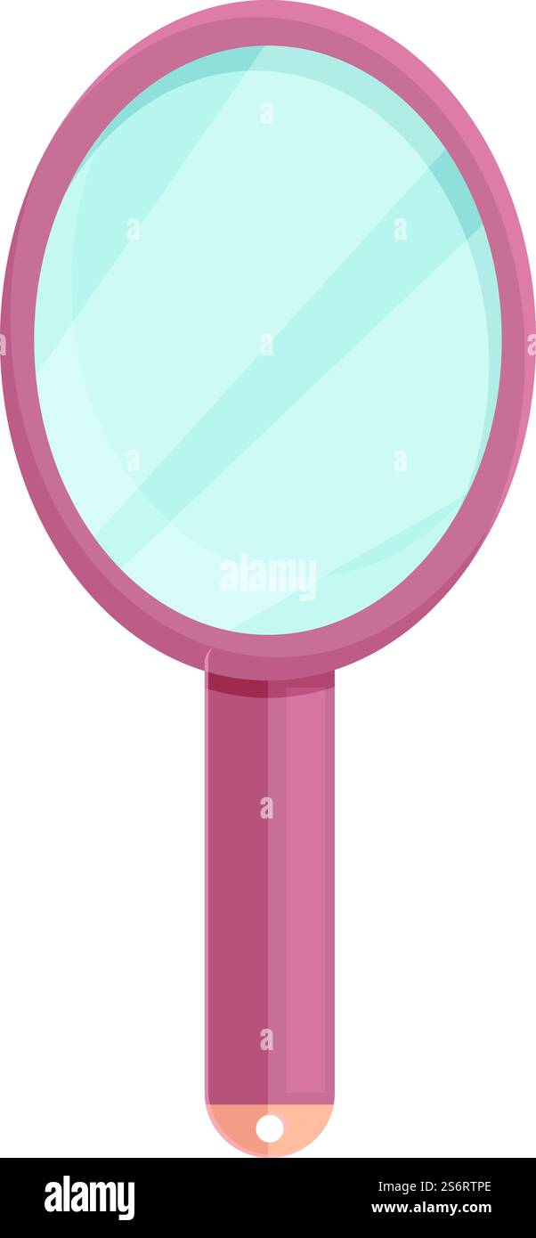 Handle mirror icon cartoon vector. Small mirror. Antique look. Handle ...
