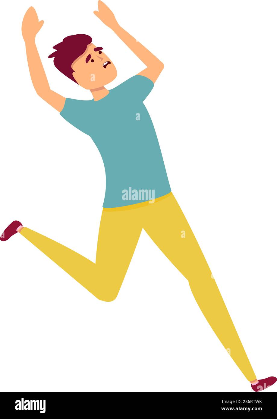 Running fear icon cartoon vector. Stress attack. Mental anxiety. Running fear icon cartoon ...