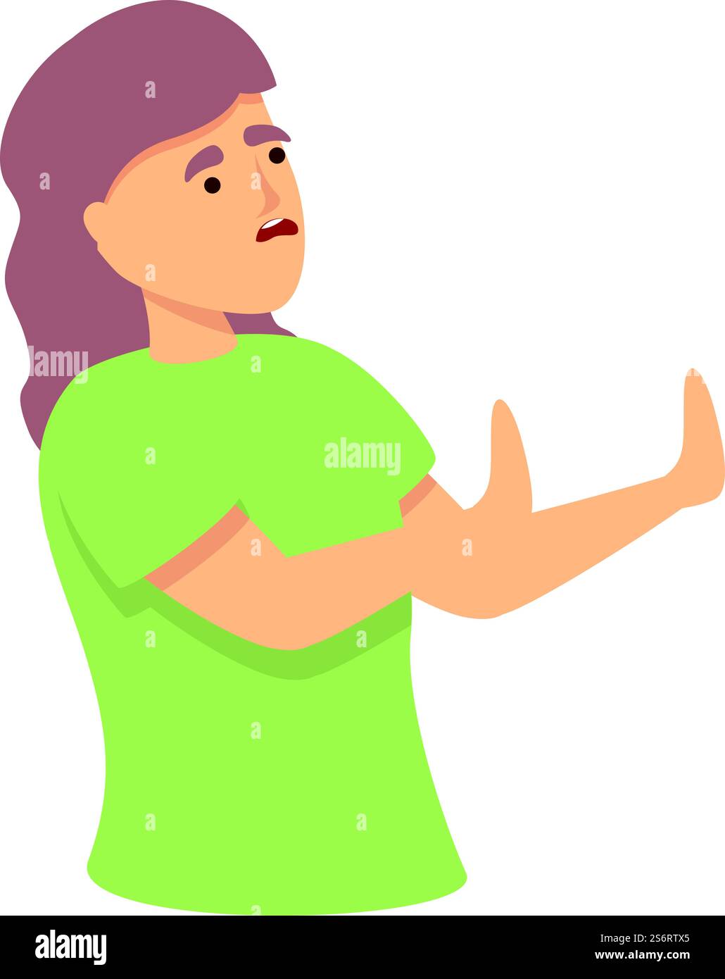 Woman anxiety icon cartoon vector. Panic attack. Mental stress. Woman ...