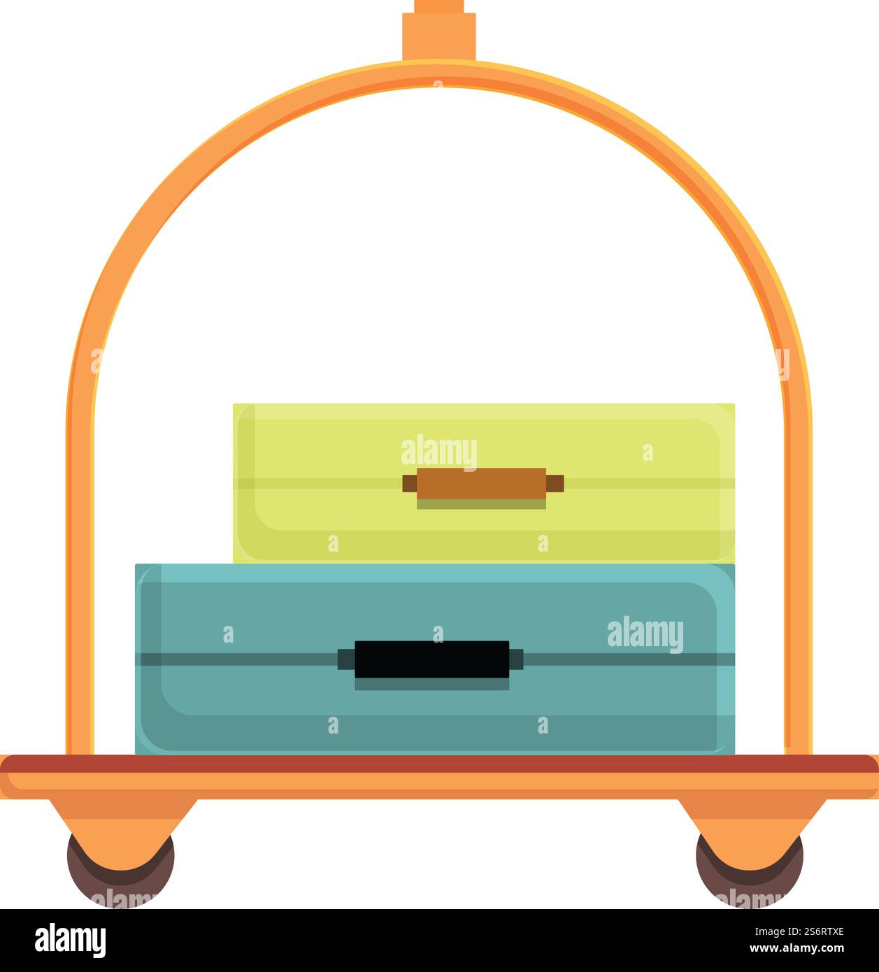Luggage trolly icon cartoon vector. Trolley travel. Cart bag. Luggage ...