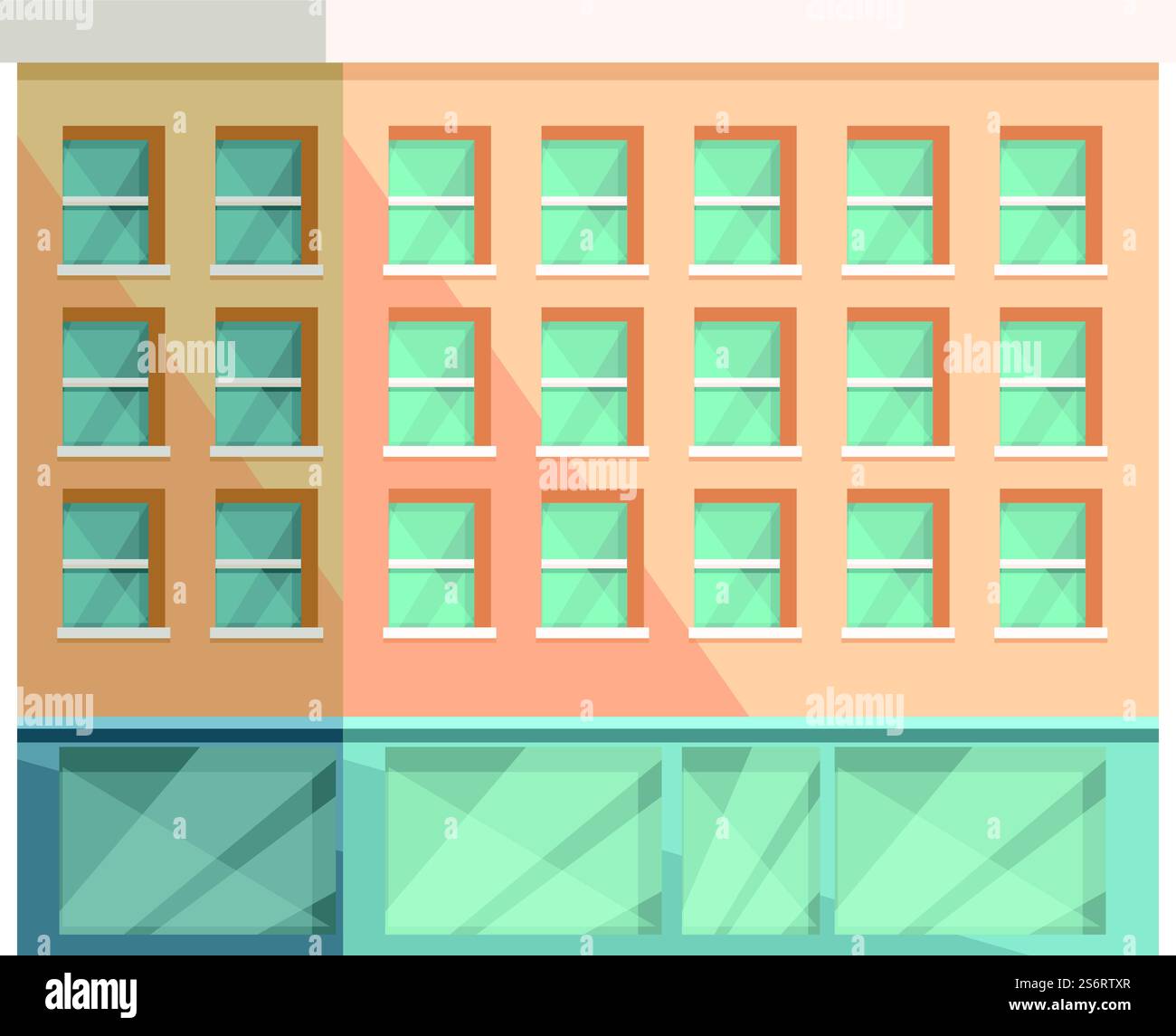 Brick building icon cartoon vector. Office residential. Condo apartment ...
