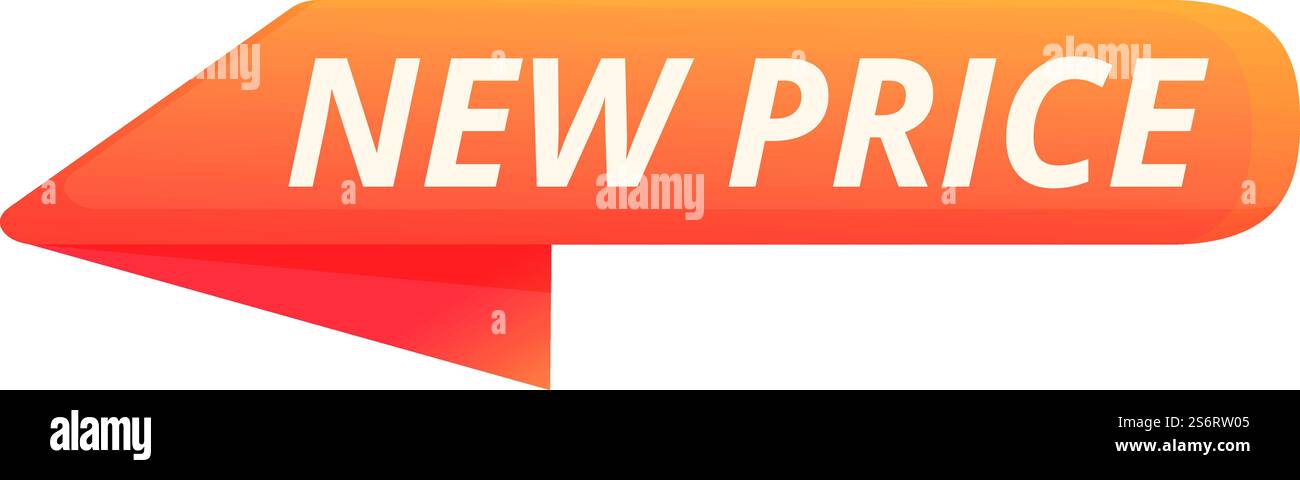 New price mark icon cartoon vector. Tag label. Sale offer. New price ...