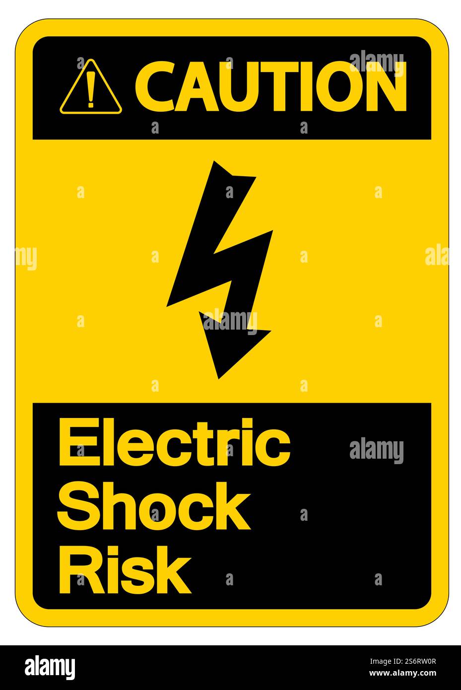 Caution Electric Shock Risk Symbol Sign On White Background Stock ...