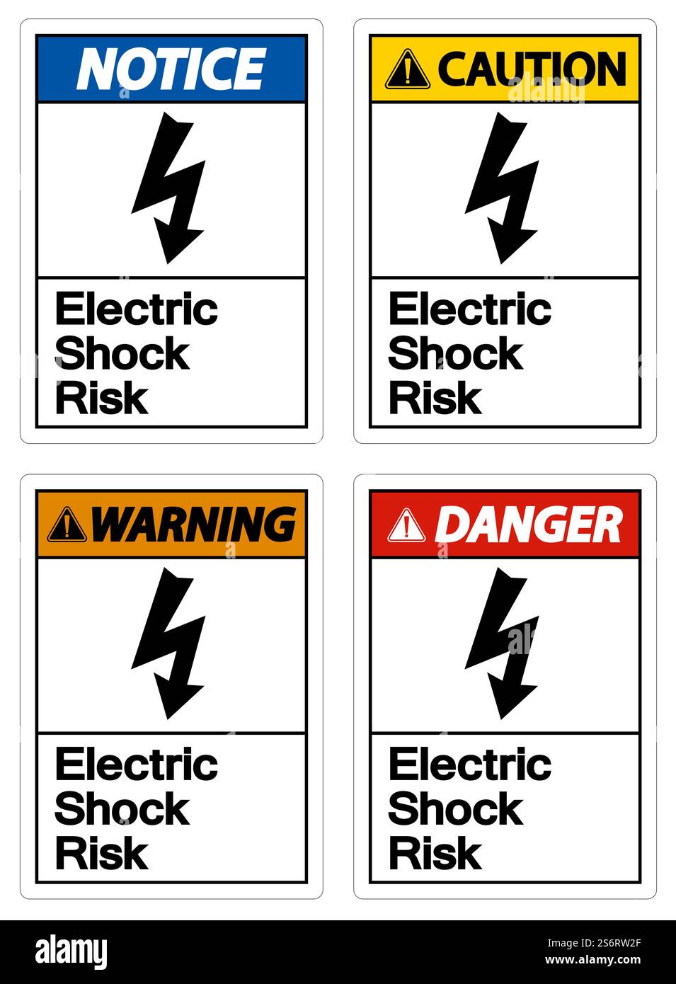 Electric Shock Risk Symbol Sign On White Background Stock Vector Image ...