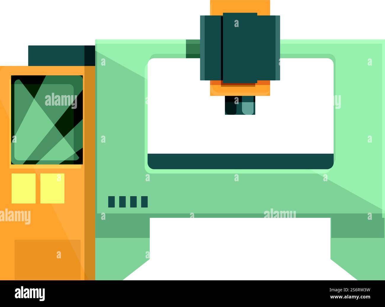 Laser cnc machine icon cartoon vector. Industry factory. Lathe ...