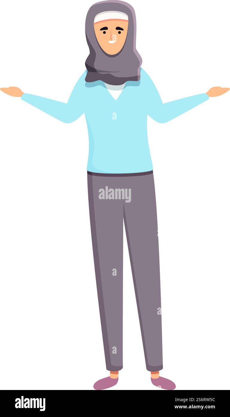 Student hijab girl icon cartoon vector. Arab teacher. Muslim school ...