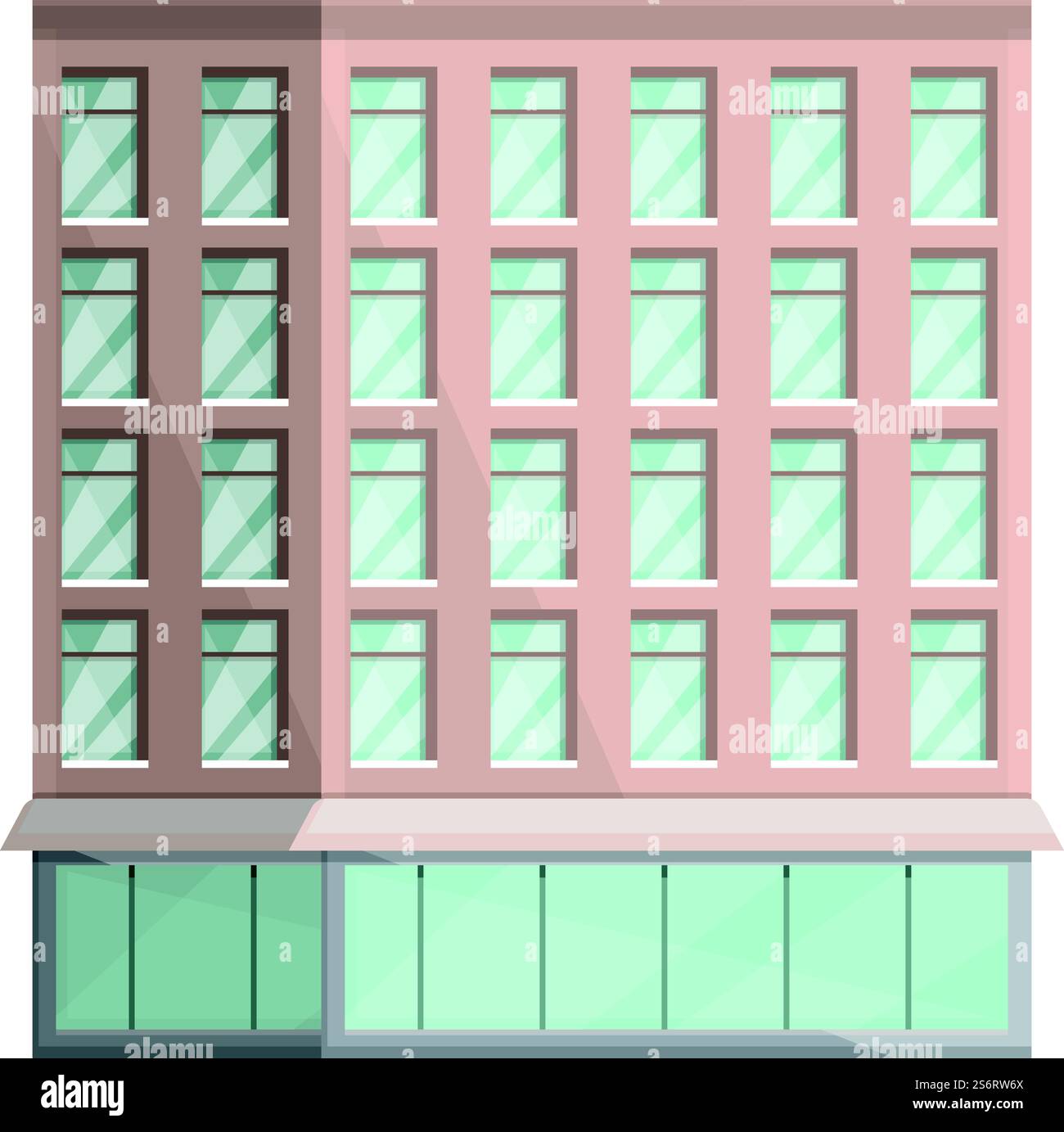 High multistory icon cartoon vector. Building elevation. Office ...