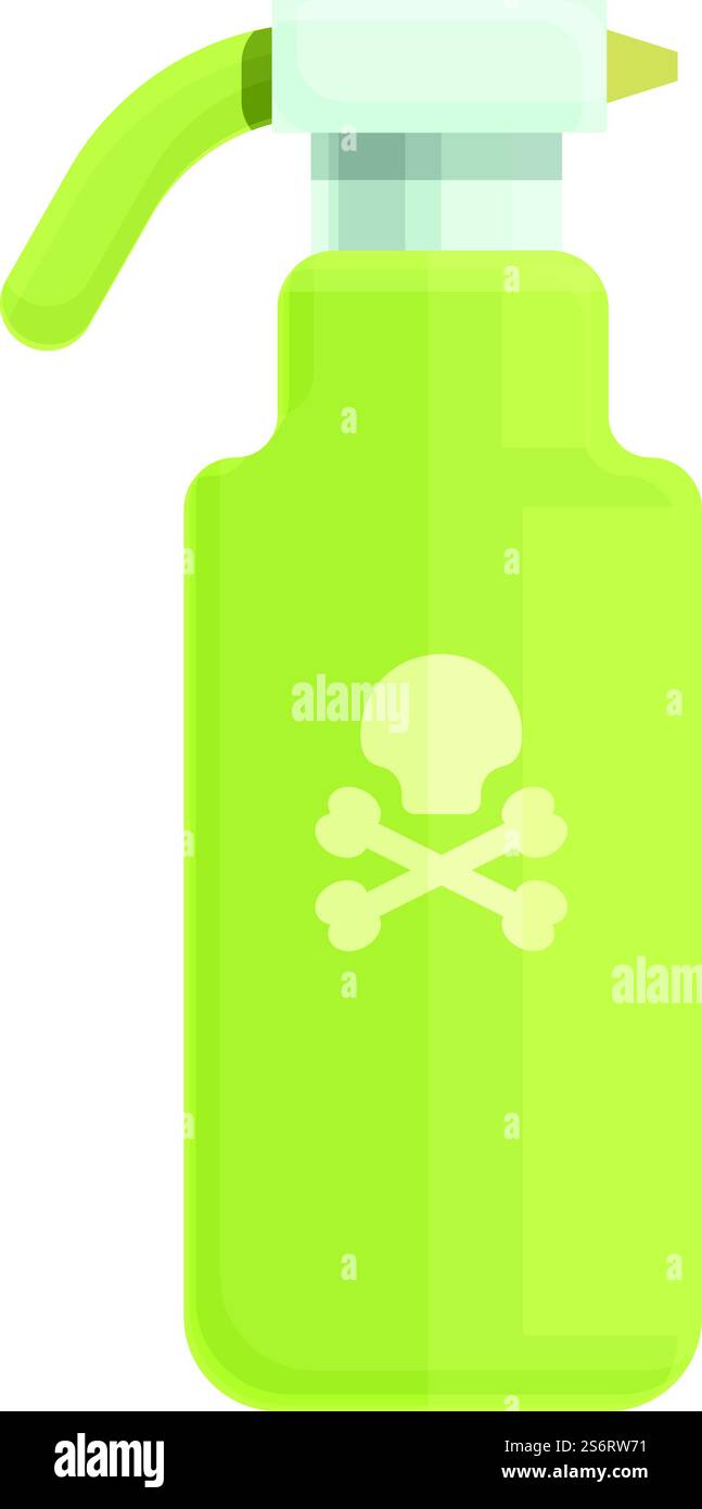 Pesticide bottle icon cartoon vector. Quality control. Chemical safety ...