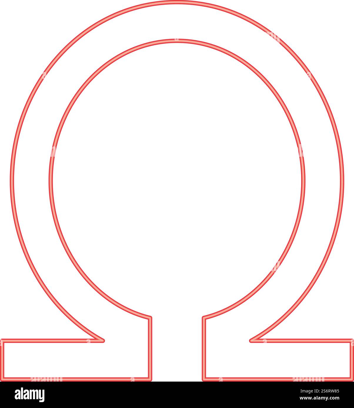 Neon symbol omega red color vector illustration image flat style light ...