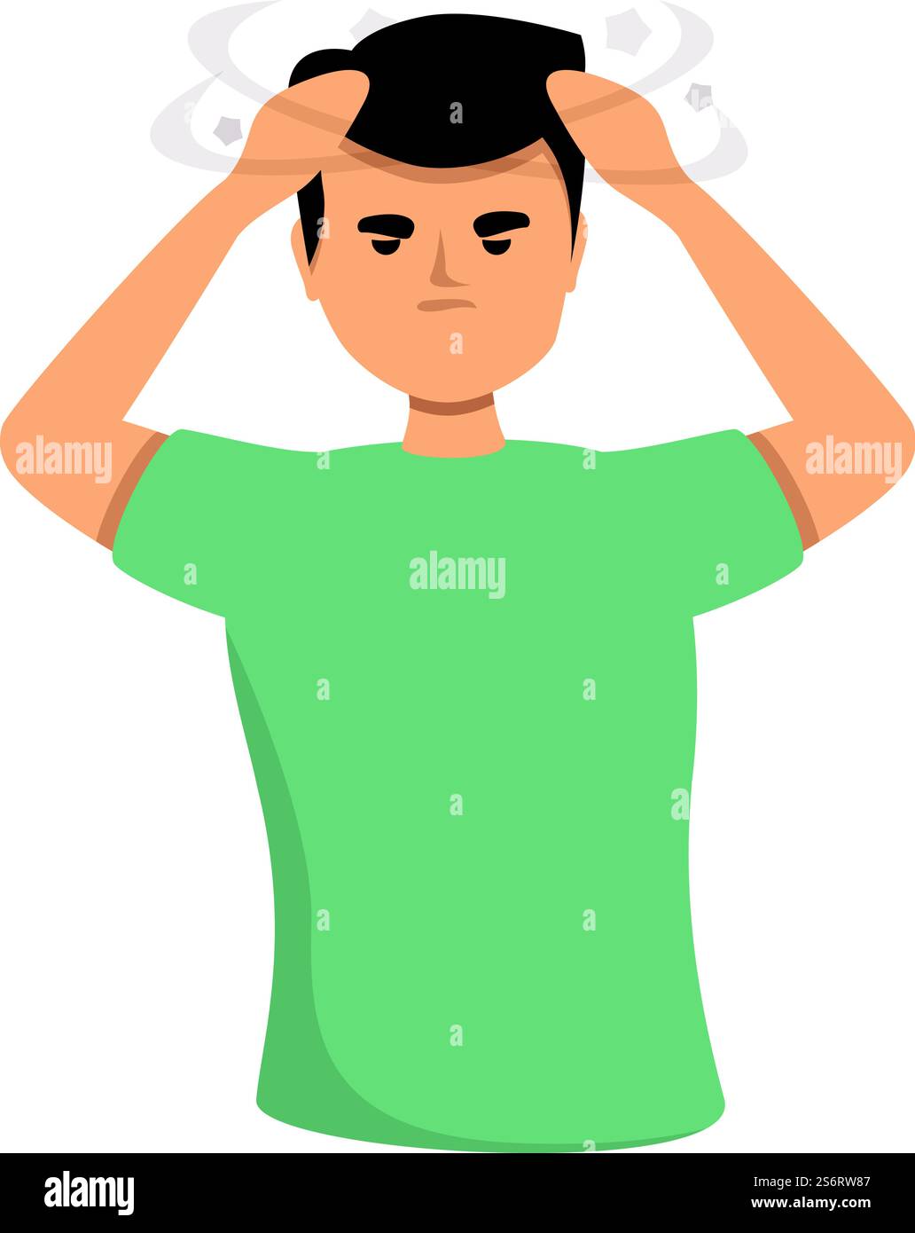 Cerebral pain icon cartoon vector. Brain sick. Dizziness headache ...