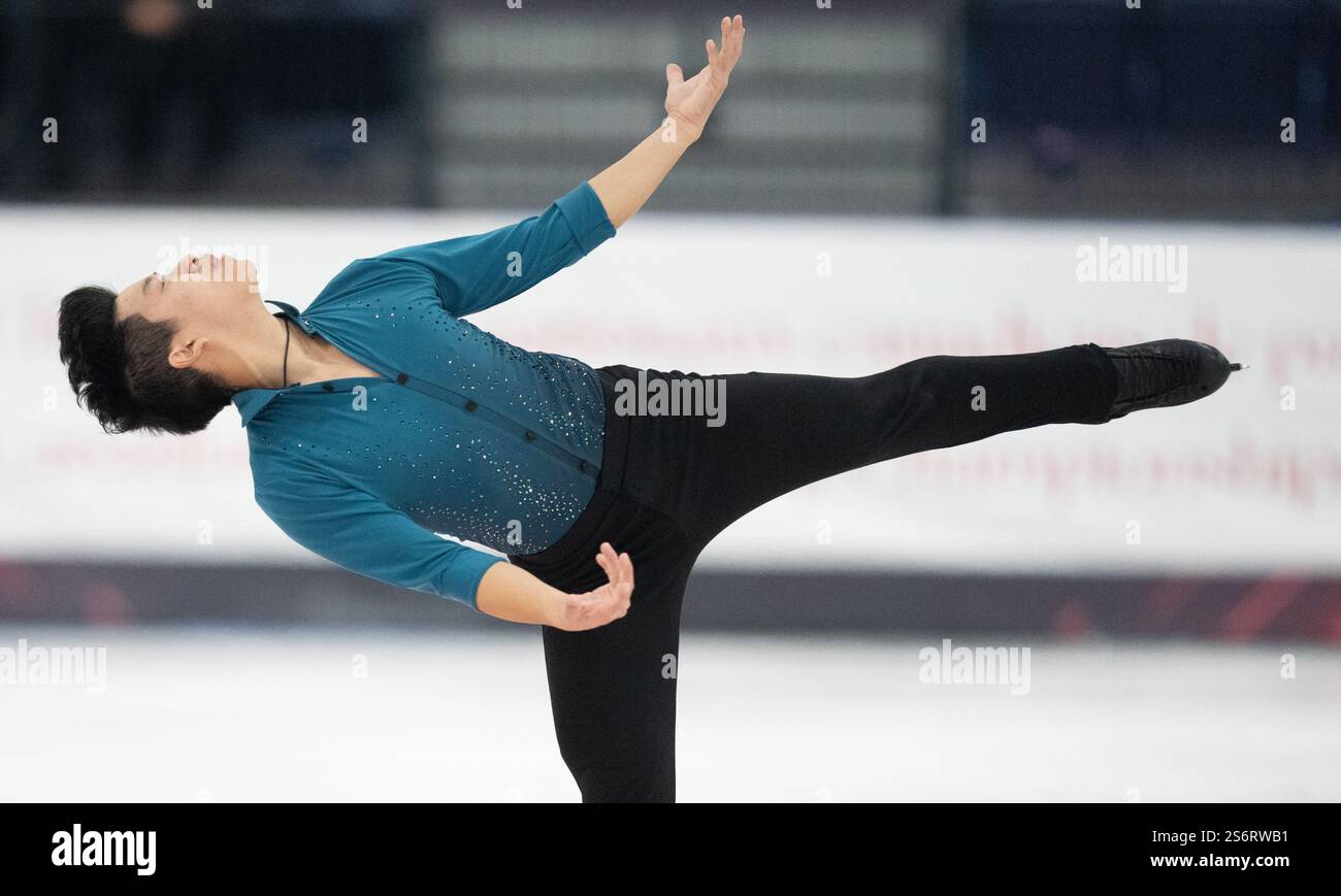 Laval, Canada. 15th Jan, 2025. Brian Chiem performs his short program ...