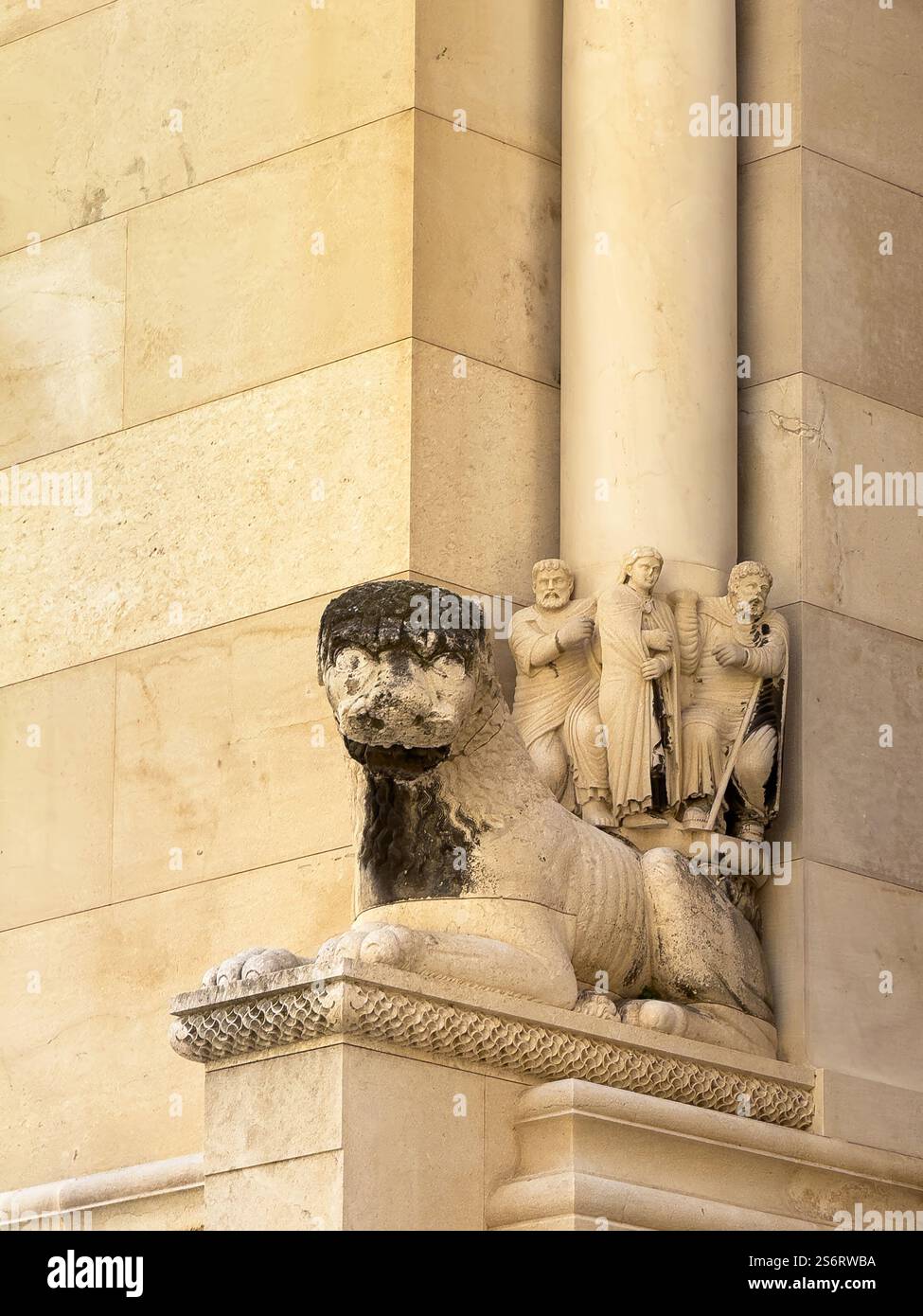 Split, Croatia - July 1, 2024: Historic downtown. Courtyard at ...