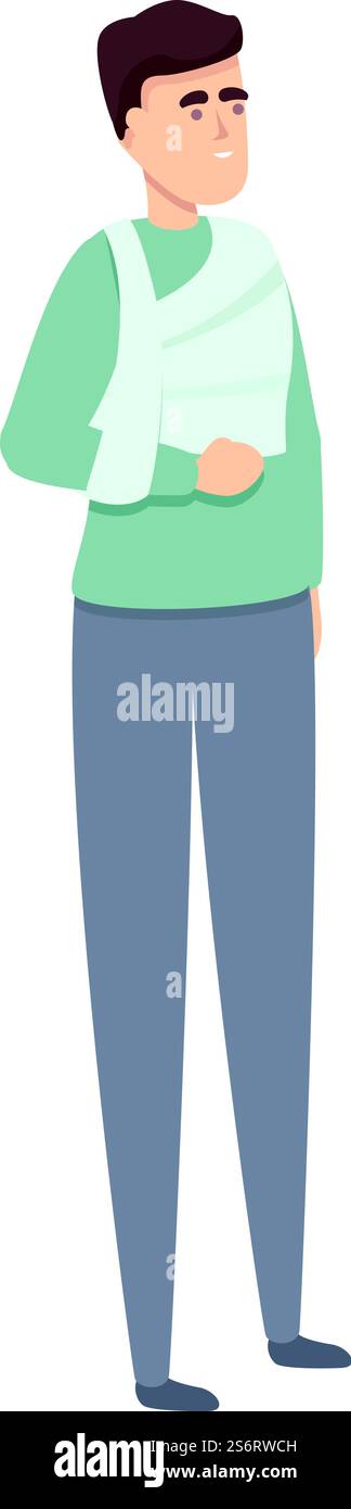 Patient broken hand icon cartoon vector. Arm cast. Injury fracture ...