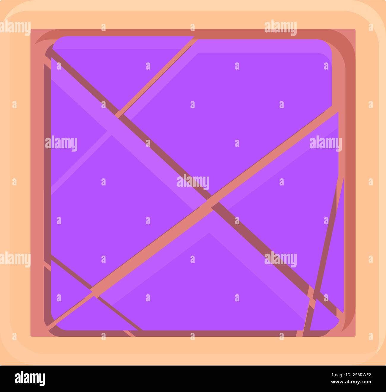 Montessori square icon cartoon vector. Wood toy. Smart math. Montessori ...