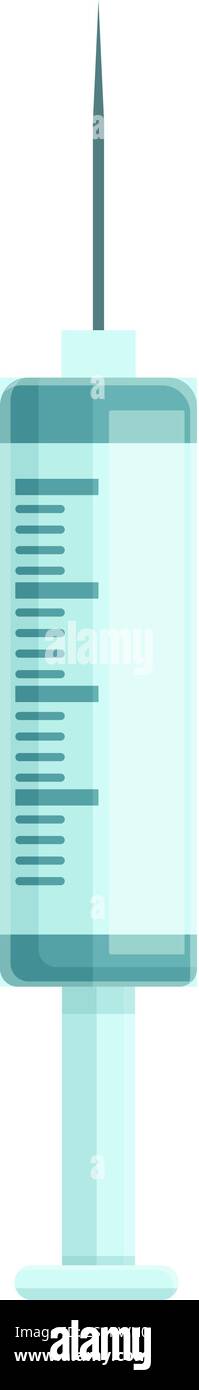 Medical syringe icon cartoon vector. Needle shot. Medicine inject ...