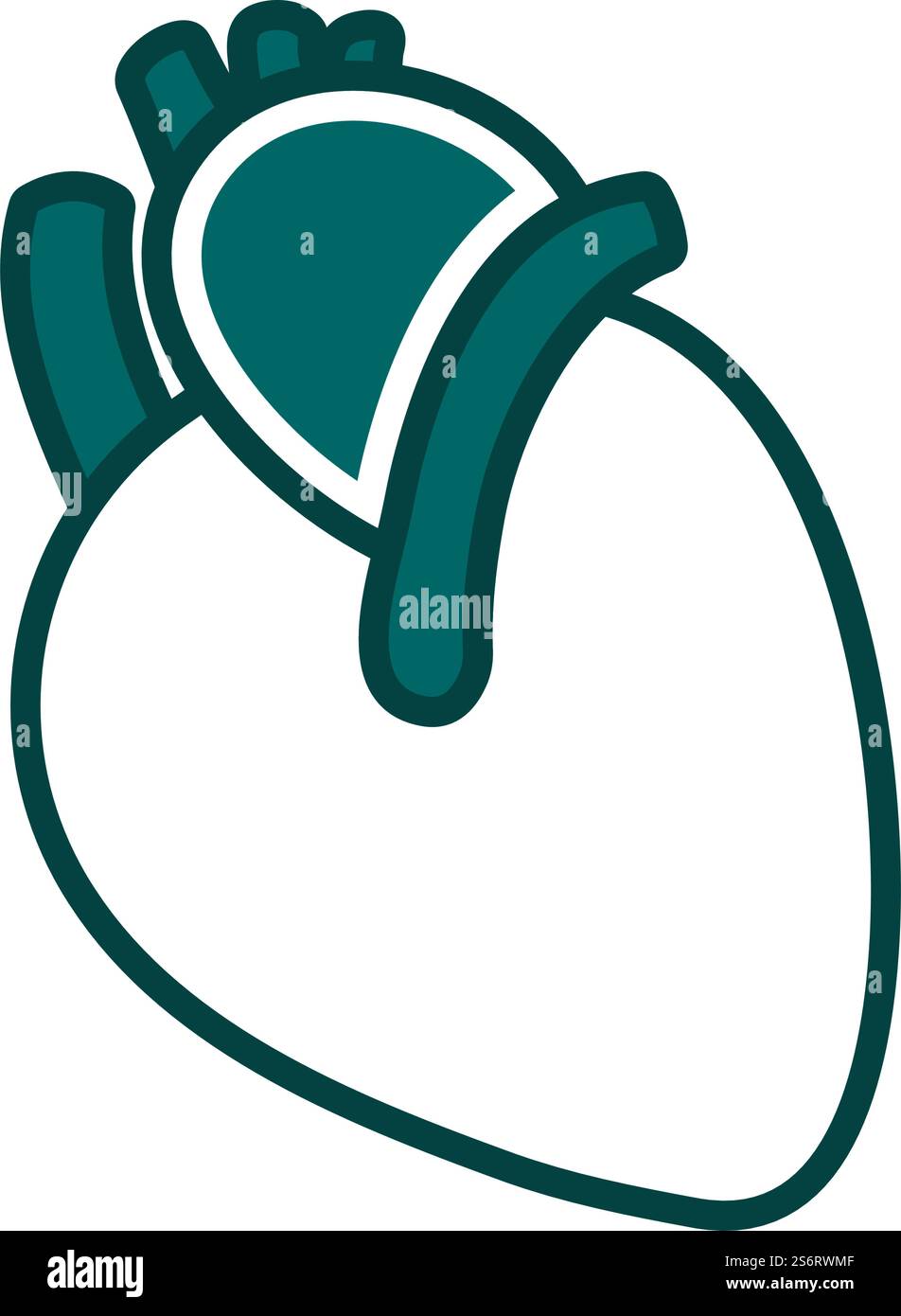 Human Heart Icon. Editable Bold Outline With Color Fill Design. Vector ...