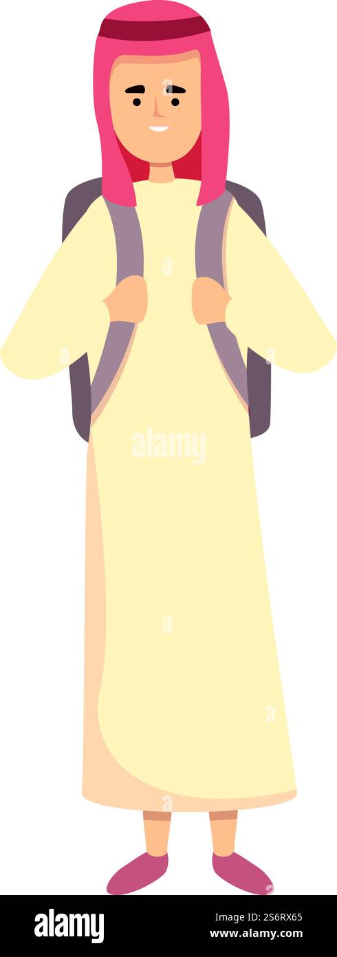 Arab schoolboy icon cartoon vector. Muslim school. Student class. Arab ...