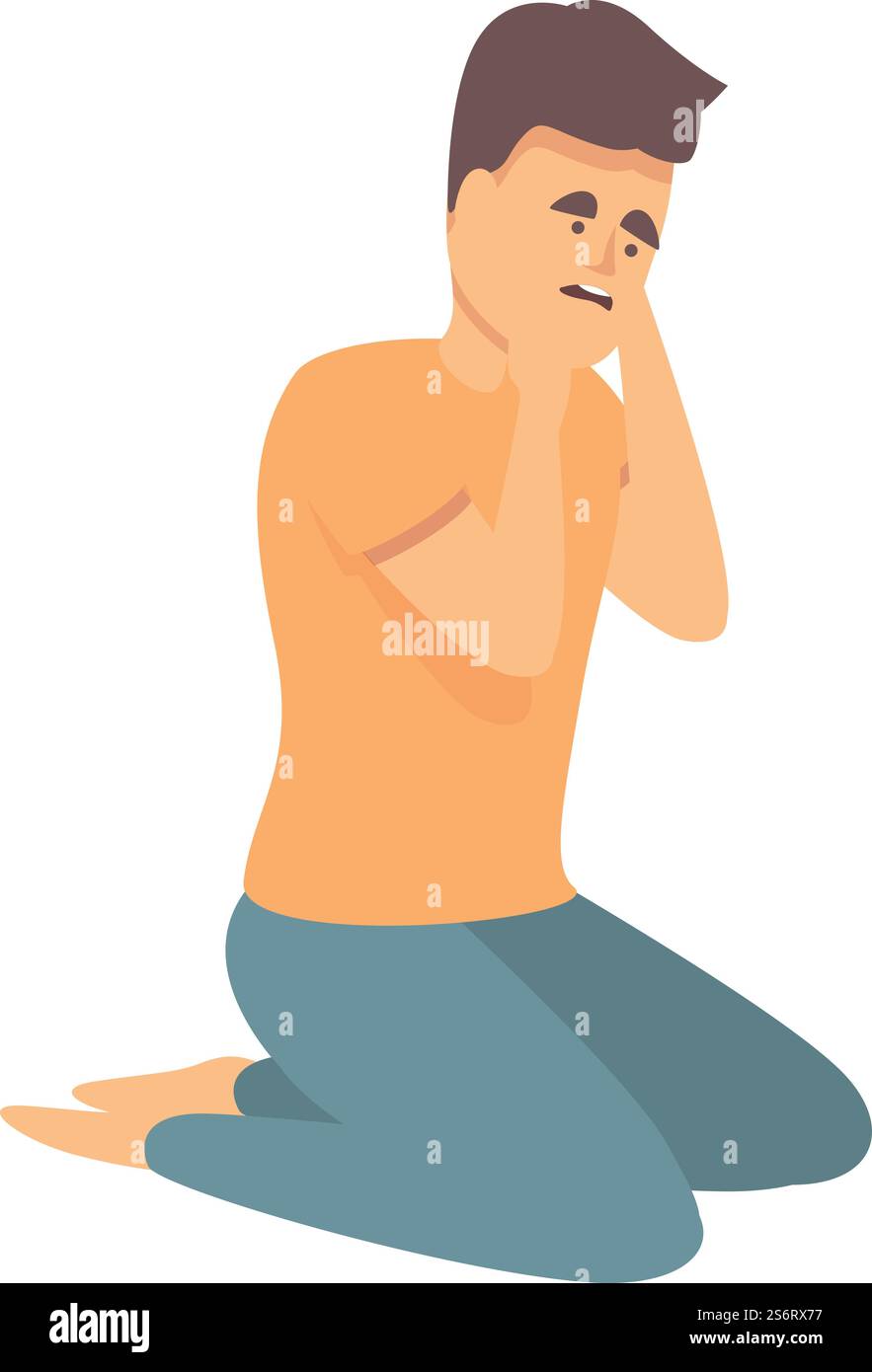 Boy panic icon cartoon vector. Mental attack. Fear disorder. Boy panic ...